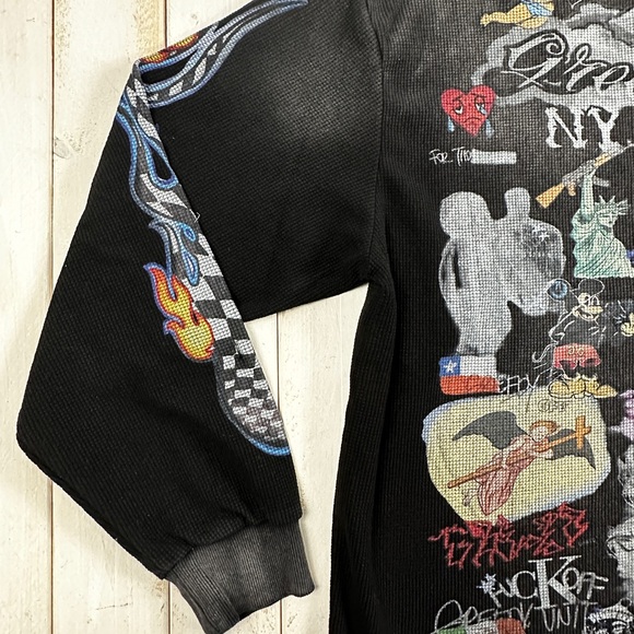 Greedy Unit | Shirts | Greedy Unit Ny Graffiti All Over Thermal Ls ...